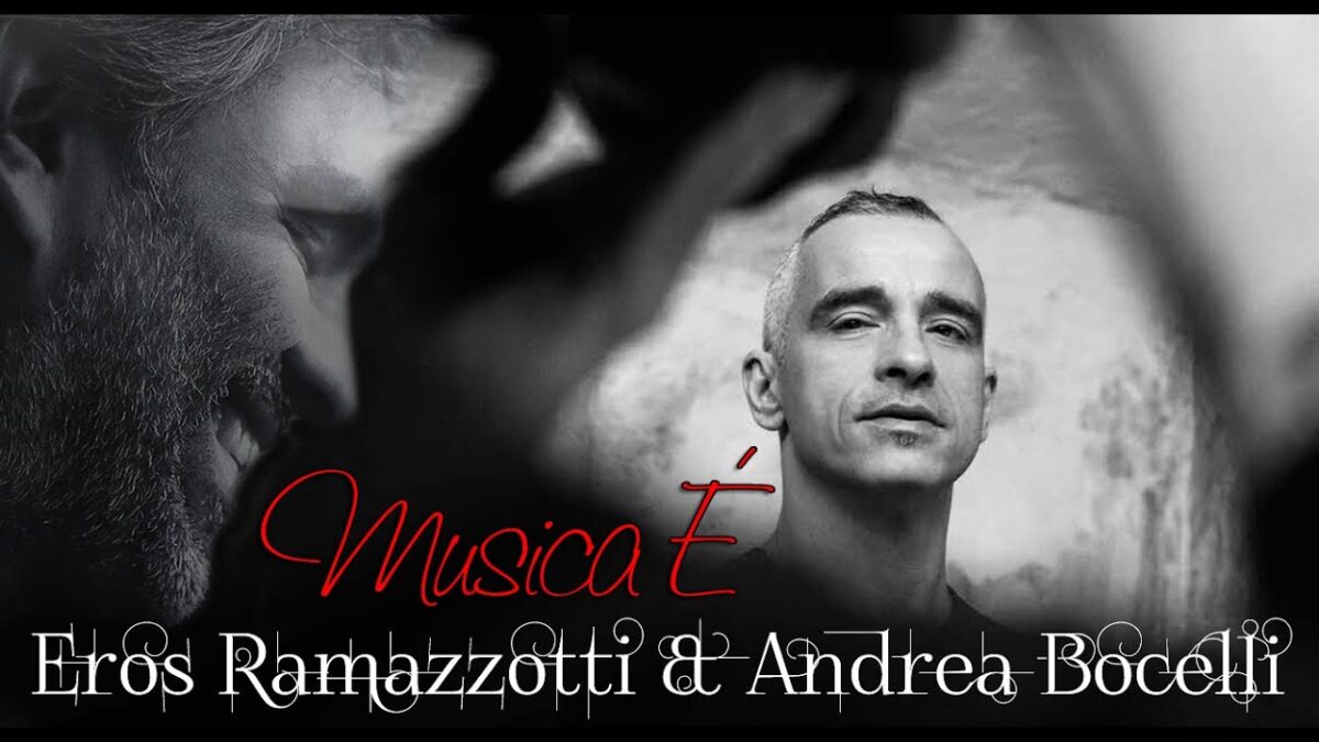 Eros Ramazzotti e Andrea Bocelli arrivano a cavallo al bar